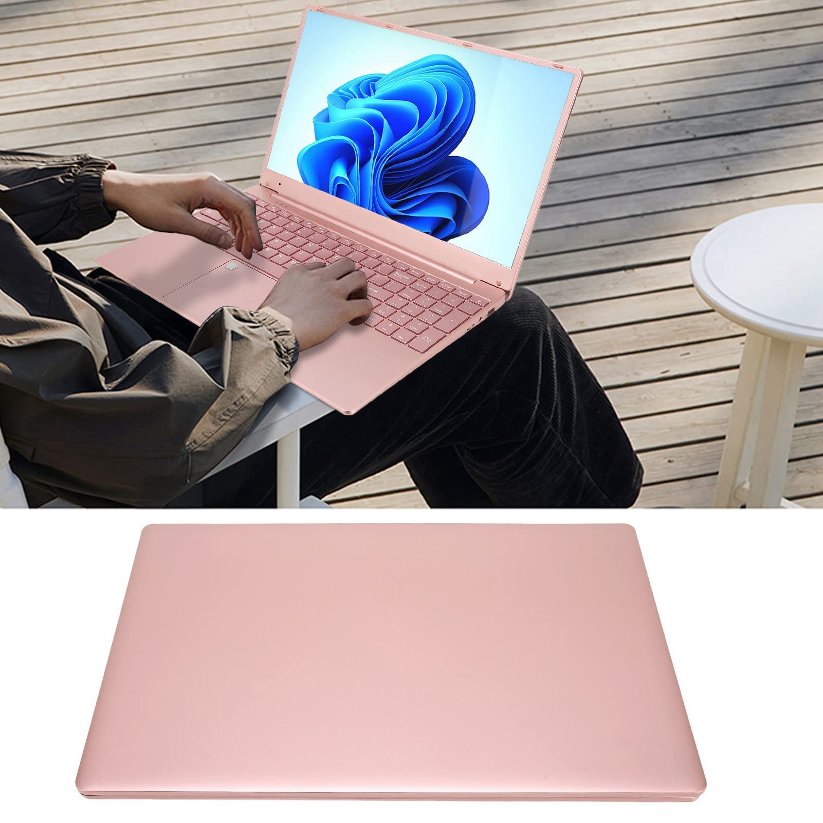 15.6 Inch Laptop - 16GB RAM 1TB SSD, 2K Resolution IPS Screen 1920x1080 Quad Core Ultrathin Laptop Portable Laptop with Fingerprint Reader & Digital Keypad for Windows 10