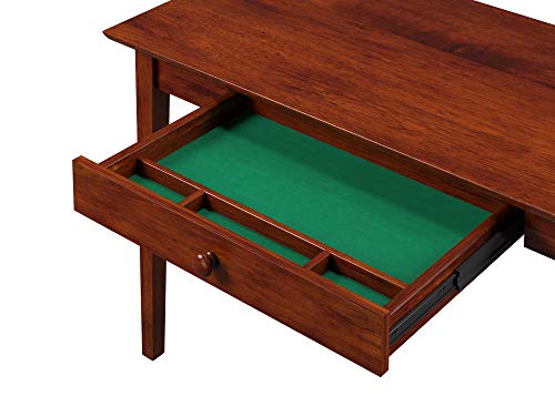 AFI, AH12114, Shaker Desk with Drawer and Charging Station, Walnut