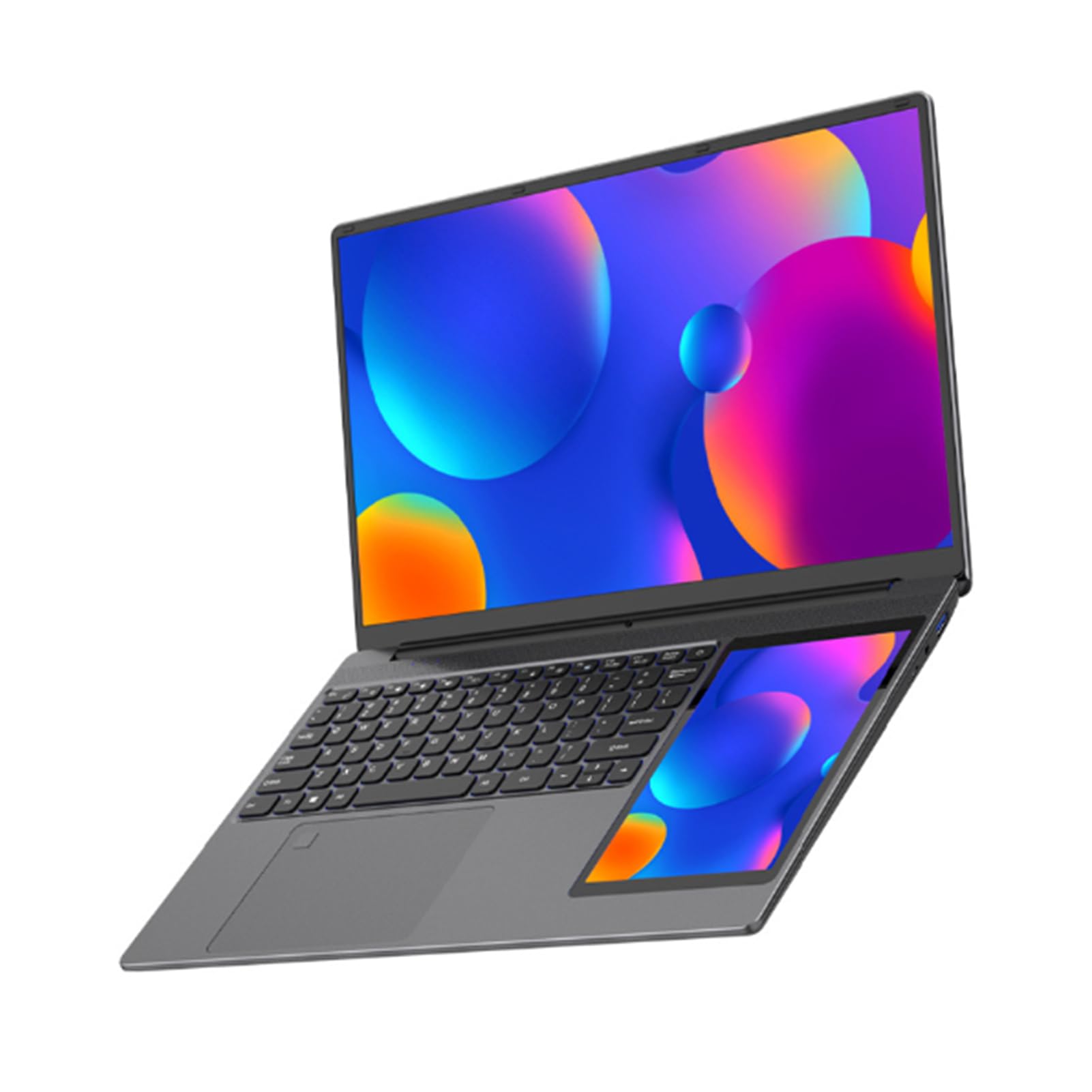 15.6 Inch Laptop with 7in HD Touch Screen, Dual Screen Laptop Business Laptop for Windows 10 11, Intel Processor N5095 11th Generation 10nm 4 Core 4 Thread Fingerprint Reader (US