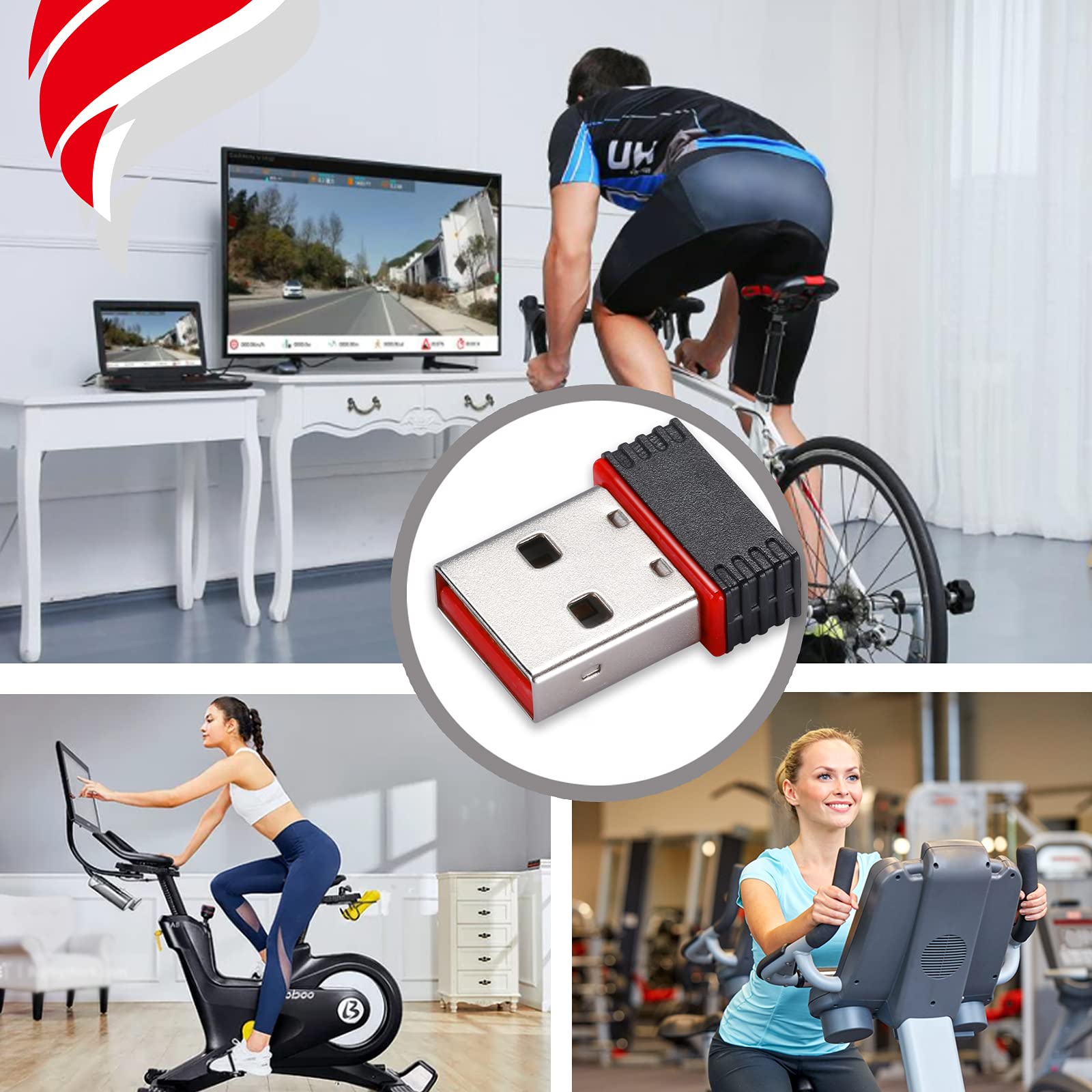 FITCENT ANT Dongle for Zwift Garmin Cycling and Fitness Device, ANT+ USB Dongle Stick Receiver for Wahoo, Suunto, TacX, Bkool, CycleOps, TrainerRoad