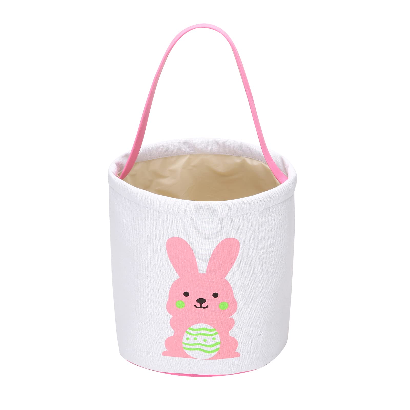 2 Pack Easter Basket Easter Bunny Basket for Kids Rabbit Easter Eggs Hunt Basket Candy Bucket Tote for Easter Parties (Blue Pink)