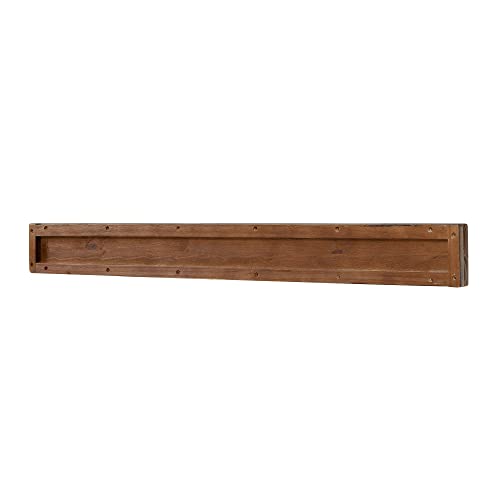 Alaterre Pomona Metal and Wood Wall Coat Hook, 48", Brown