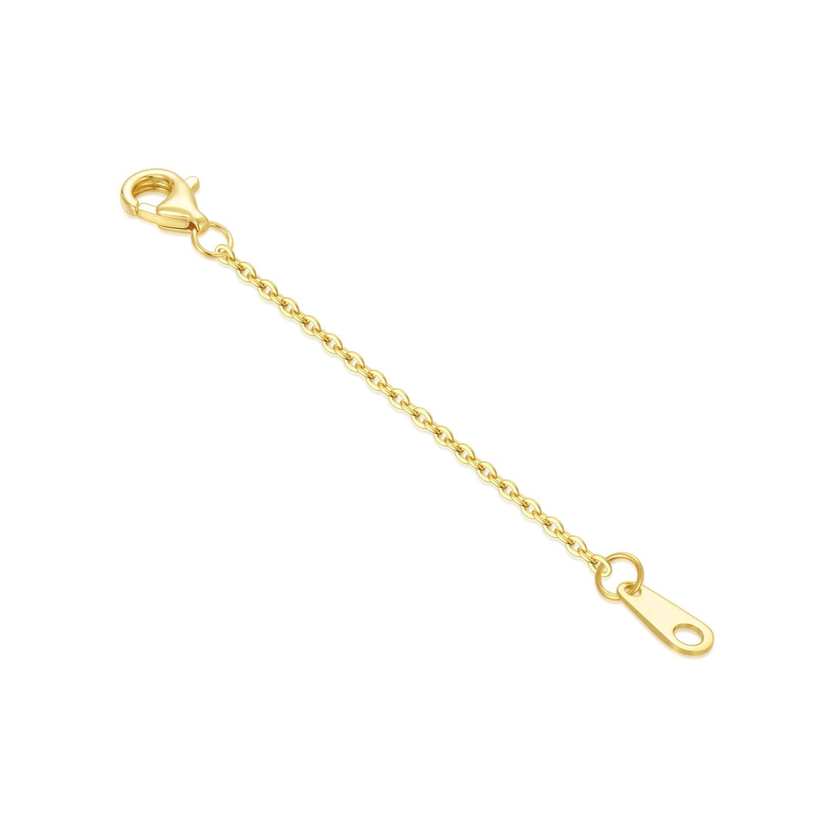 18k Real Gold 1"/1.5"/2"/2.5"/3"/4" Necklace Extender Chain, Durable Strong Removable Gold Chain Extender, Real Gold Adjustable Extension Chain for Necklace Bracelet Anklet, Gold, no gemstone