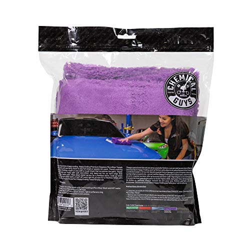 Chemical Guys MIC34803 Happy Ending Ultra Plush Edgeless Microfiber Towel, Purple (16" x 16")
