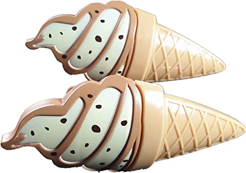 3 Set (6 Ct) Lemon Cup, Pink Ice Cream, White Ice Cream Beach Towel Clips Jumbo Size for Beach Chair, Cruise Beach Patio, Pool Accessories, Household Snacks Clip, Baby Stroller Clips by C&H Solutions