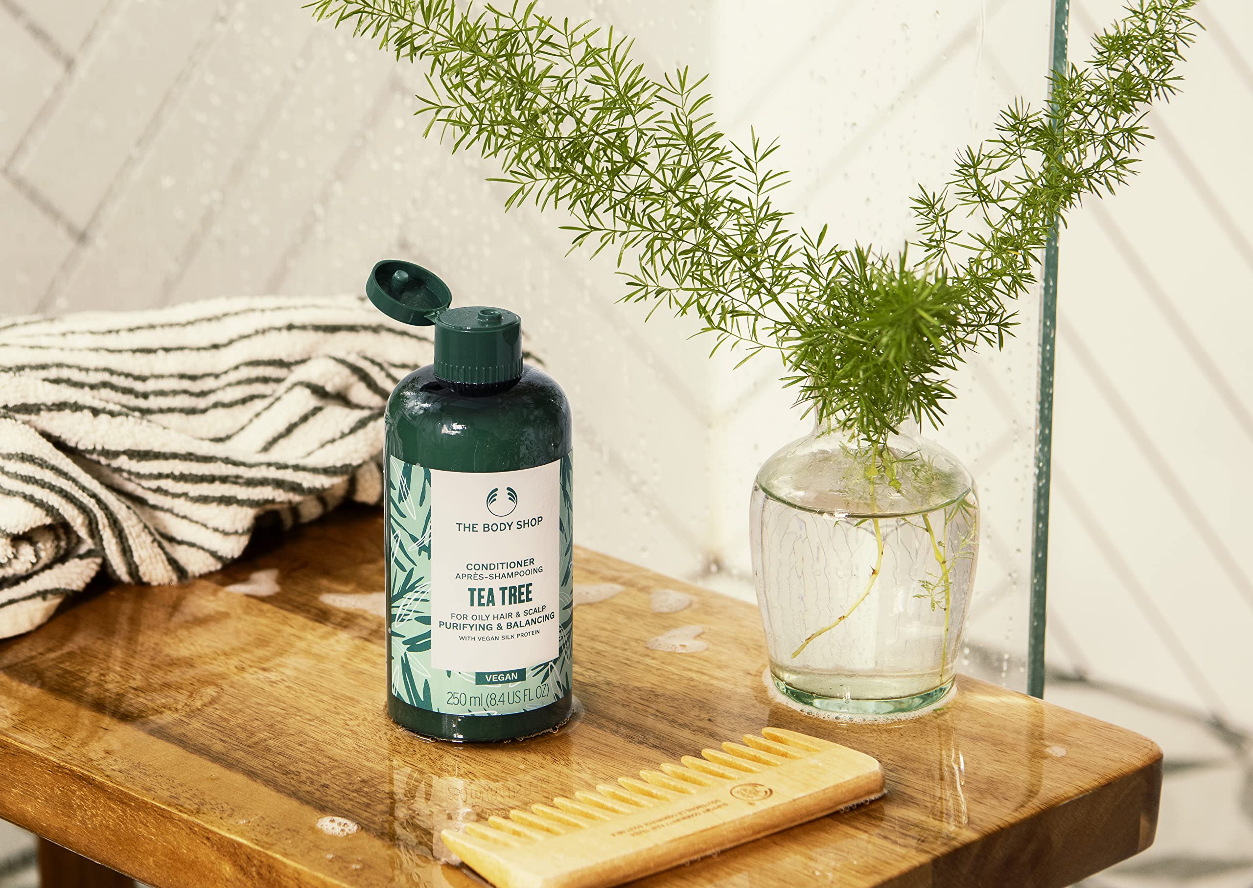 The Body Shop Tea Tree Purifying & Balancing Conditioner, For Oily Hair & Scalp, Vegan, 8.4 FL OZ