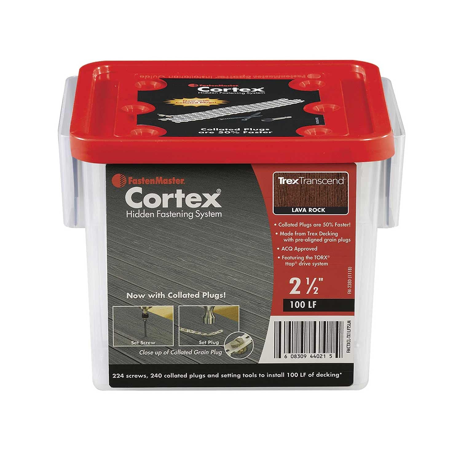 FastenMaster Collated Cortex for Trex Transcend Lava Rock Decking with 2-1/2" Screws for 100 Linear Feet