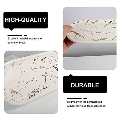 1pc Black Gold Oval Plate Dinner Plates Pastry Tray Porcelain Dish Ceramic Plate Dessert Plate Elliptical Dish Multipurpose Sundries Storage Tray Home Ceramic Tableware