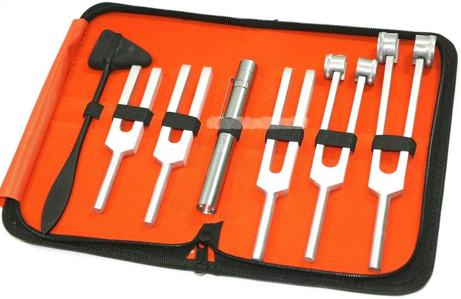 7 Ea Tuning Fork Set Chiropractic Physical Diagnostic Instruments with Reusable Penlight