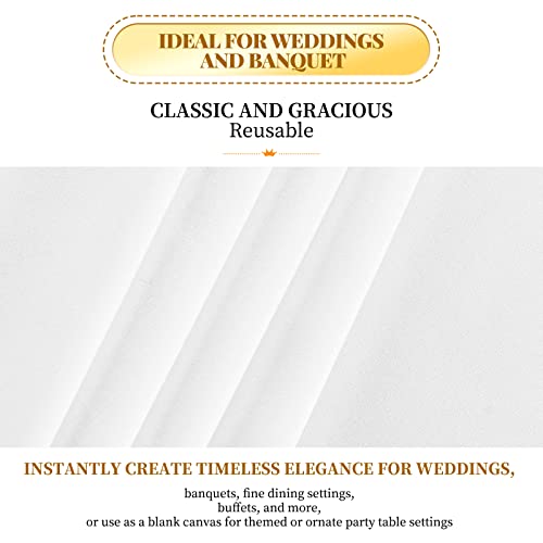 4 Pack 60 x 102 Inch Tablecloth, White Tablecloth for 6 Feet Rectangle Tables, Stain and Wrinkle Resistant Washable Fabric Table Cloth for Wedding Party Dining Table Buffet Parties and Camping