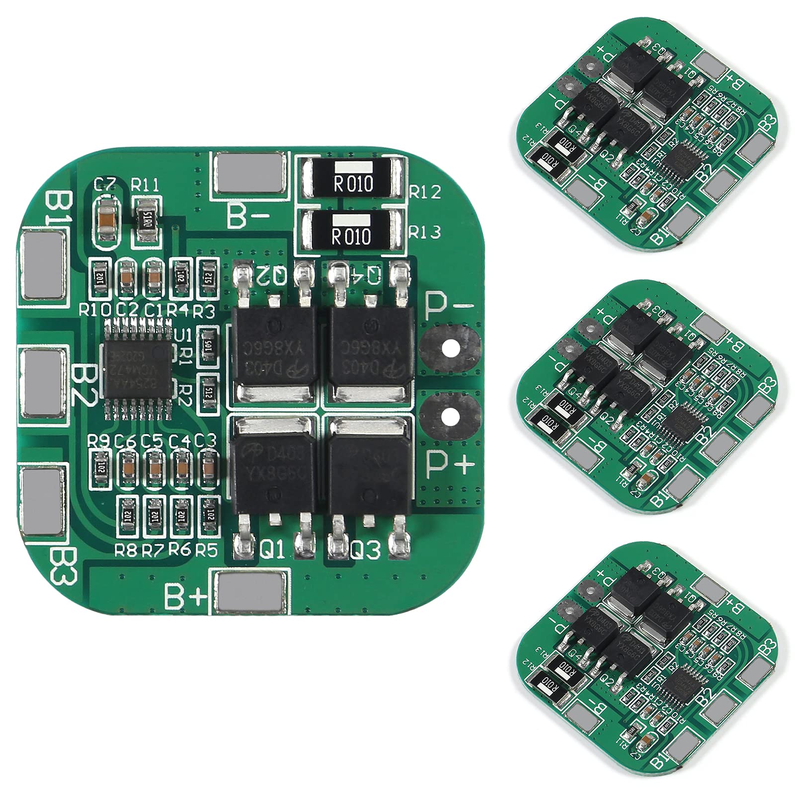 MELIFE 4PCS 4S 20A 14.8V Lithium for 18650 Battery BMS PCM Protection PCB Board Module 16.8V with Overcharge Over Discharge Short Circuit Protection