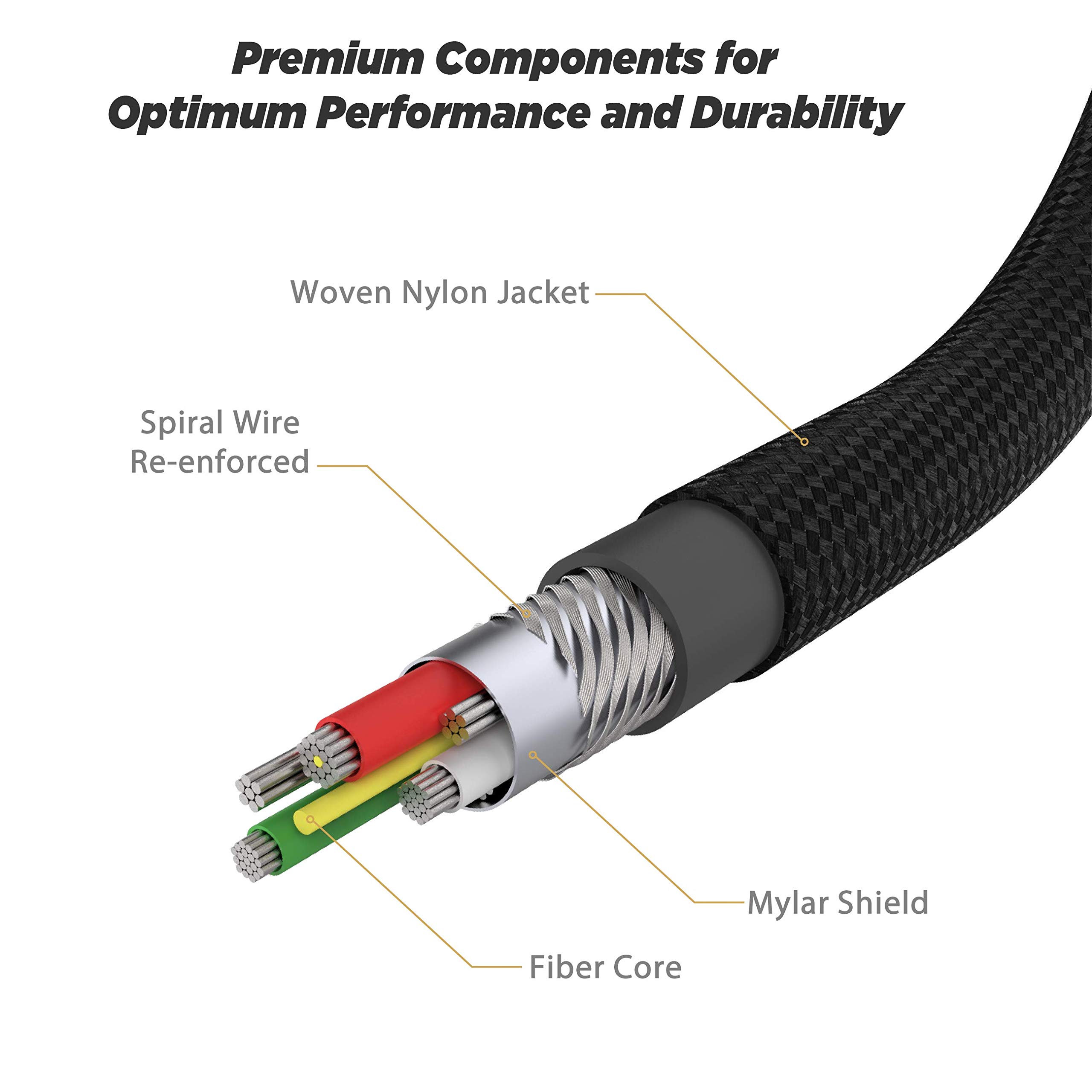 Scosche CAB1-SP STRIKELINE Premium USB to Type-C Charge & Sync Braided Cable 1-ft. Black