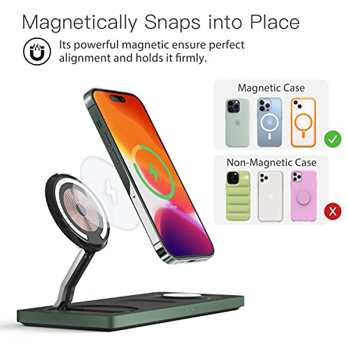 3 in 1 Wireless Charging Station for Apple Device,22W Fast Mag-Safe Charger Stand,Magnetic Wireless Charging Station for iPhone 14 13 12 Pro Max/Plus/Pro/Mini,Apple Watch 8/7/6/5/4/3/2/SE, Airpods