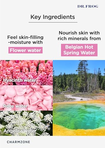 CHARMZONE Dr. Frog Waterfull Charge Cream Set 2.37 oz (Cream 50ml /1.69 oz + Peeling Gel 20ml/ 0.68 oz) Rose Water Ceramide Long Lasting Hydration Korean Skin Care Routine, Valentine Gift Set for Her