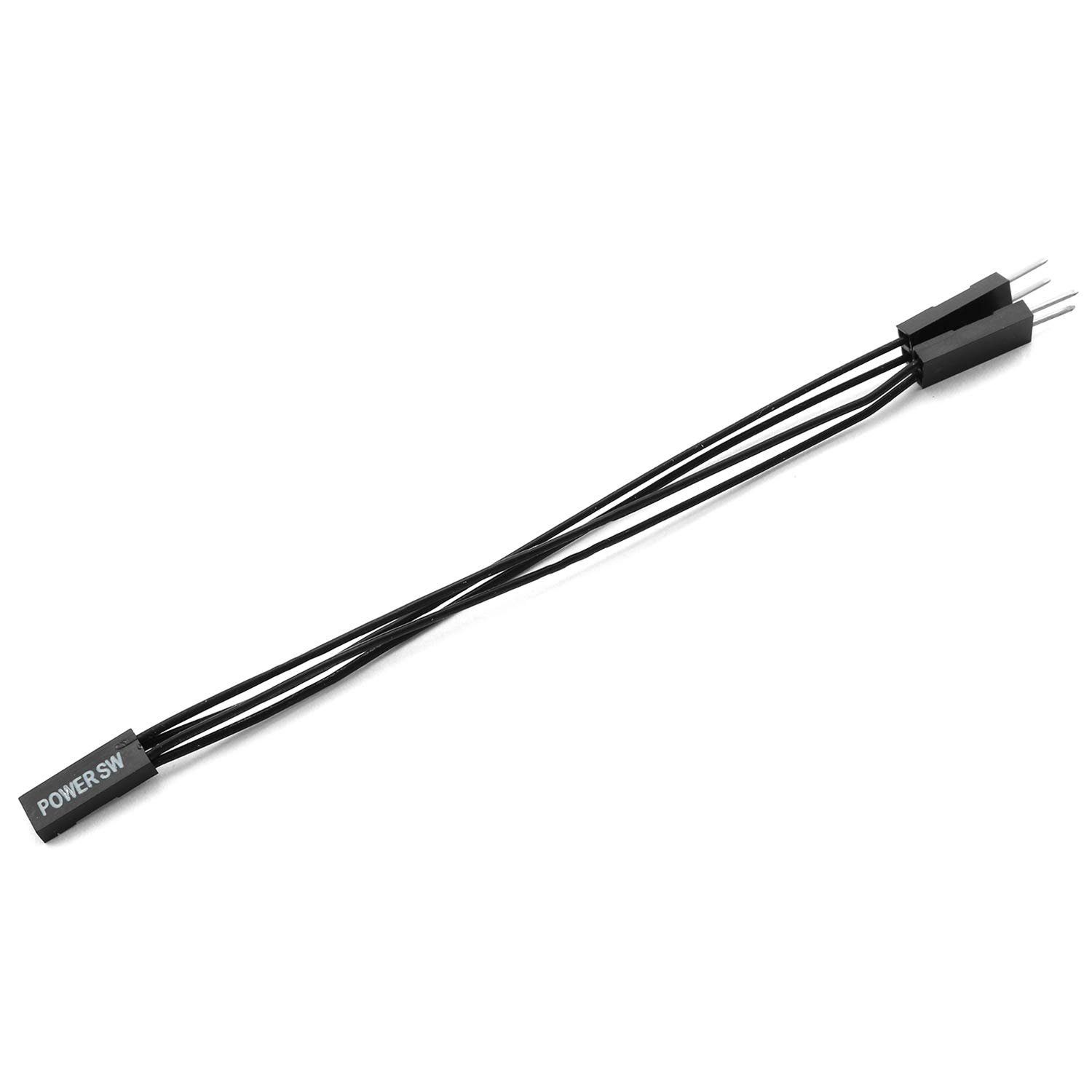 DGZZI 2 Pins Single Female to Dual Male Black Jumper for PC Motherboard Power Light-Emitting Diode Switch Reset HDD Hard Drive 4PCS