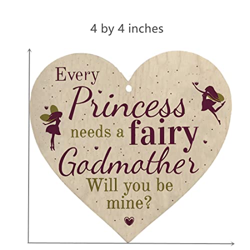 Dadaly Decor Godmother Plaque Will You Be My Godmother Proposal - Best Godmother Gift Wooden 4 x 4 inch (A)