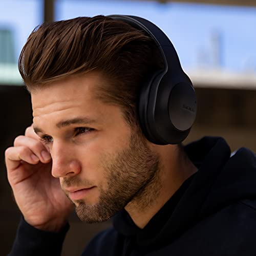 Soul Emotion Max - Over-Ear Active Noise Cancelling Headphones with Crystal Clear Calls Multipoint Connection,60H Playtime, USB-C Quick Charging, Hi-Res Audio, Deep Bass, for Travel,Sport, Gym (BLACK)