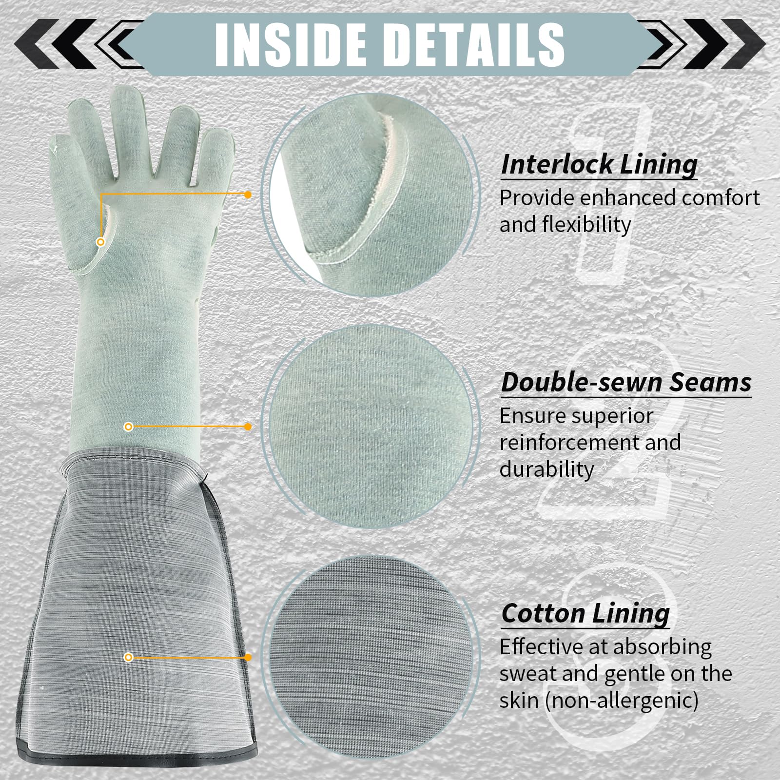 FLKQC Rubber Sandblasting Sandblaster Gloves, 23.6" Rubber Sandblast Cabinet Gloves for Abrasive Blasting with Particles Palm for Sandblast Blast Cabinets,