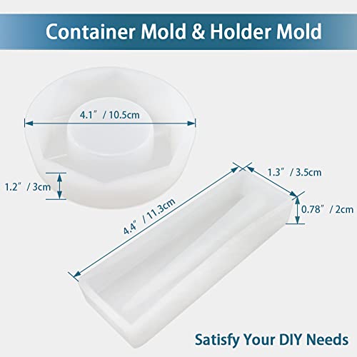5 PCS Resin Molds Silicone Molds for Epoxy Resin with Large Rolling Tray Mold and Grinder Mold for Grind and Storage DIY Resin Casting