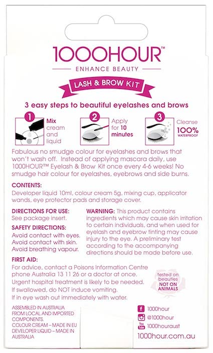 1000 Hour Professional Formula Lash and Brow Kit - Defined Brows with a Long-Lasting Formula with Eyebrow Mascara - Brow Gel for Stunning Brows that Last Up To 6 Weeks with 12 Applications - (Black)