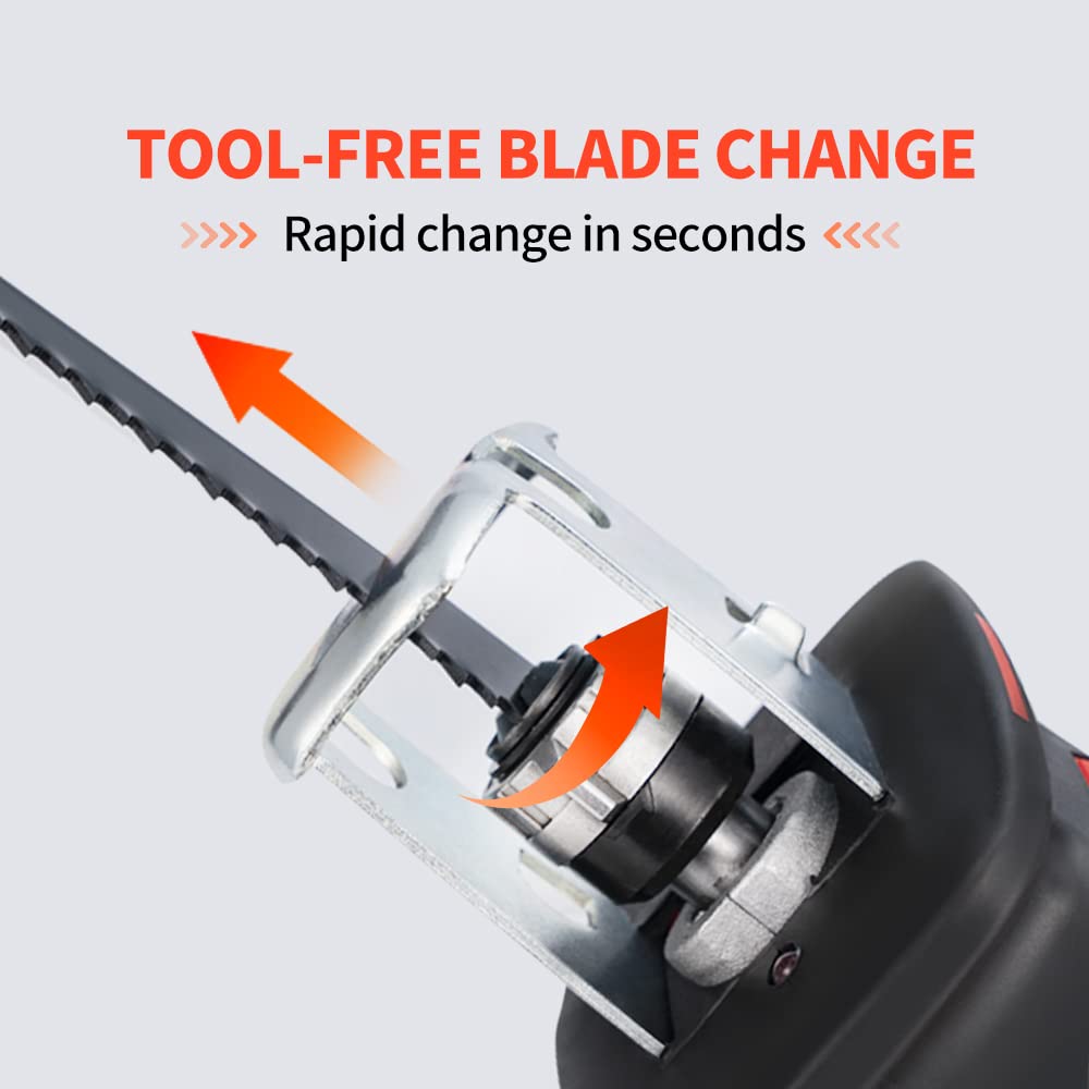 21V Cordless Reciprocating Saw (Brushless Motor),2-Speed mode Reciprocating Saw with 2Ah Battery and Charger for Wood/Metal/PVC Cuting(Compatible with Makita Battery)