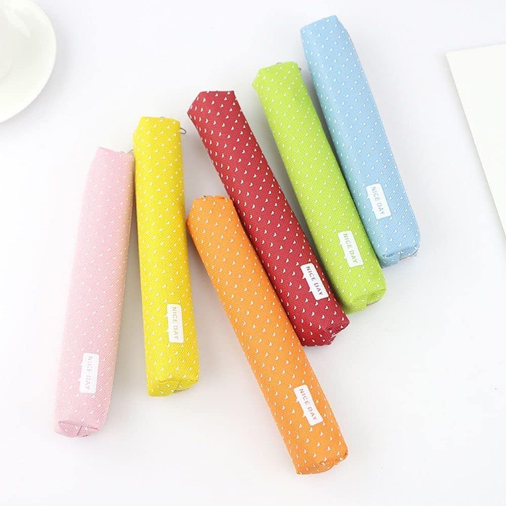 1Pc Orange Pencil Case, Cute Stationeries Pouch, Kawaii Pencil Pouch, Candy Color Pencil Box, Super Slim Pen Bag, Wave Point Cosmetic Bag,Pen, Pencil and Marker Cases,Arts, Crafts and Sewing