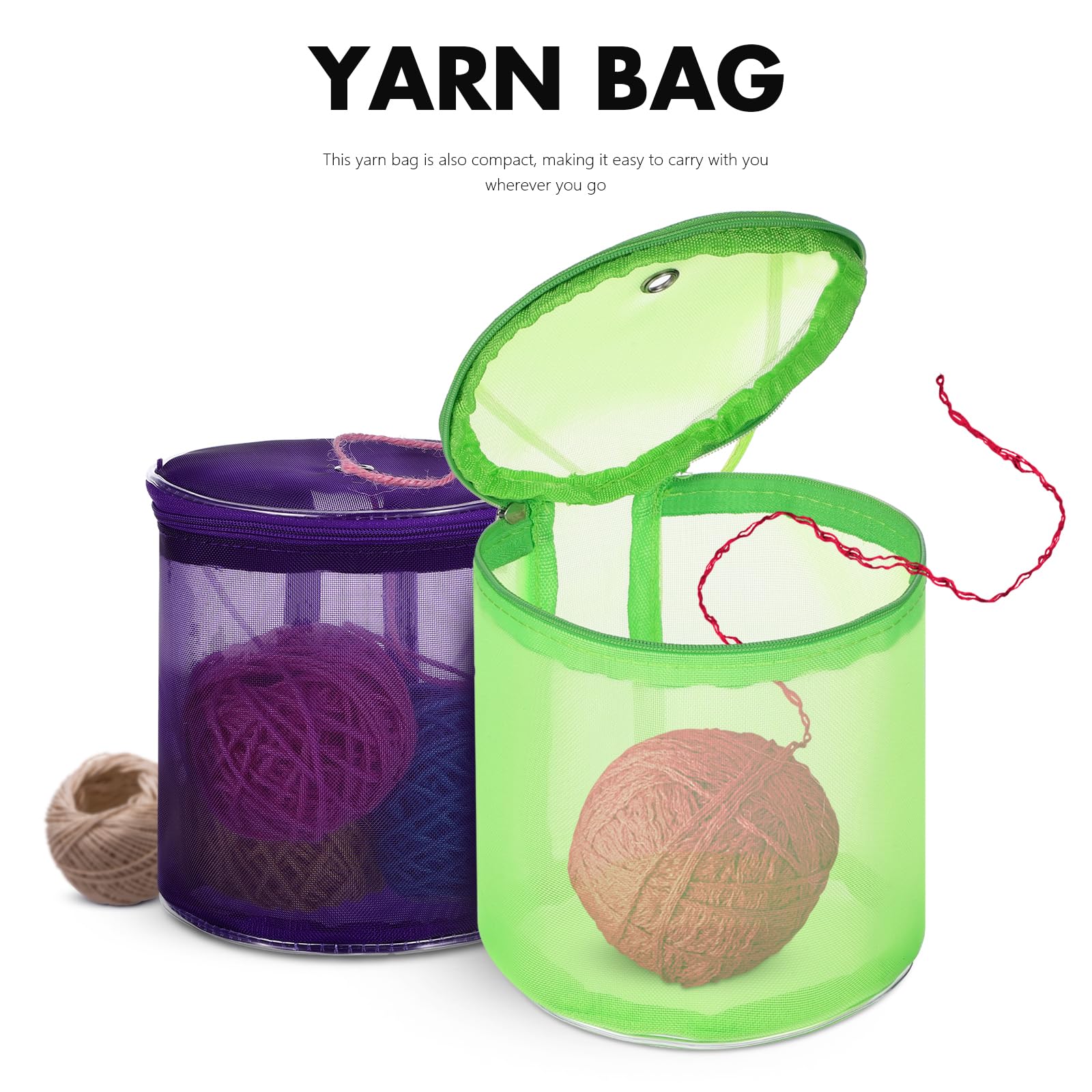 2 pcs Yarn Bags Yarn Storage Bag Knitting Bag Crochet Organizer Yarn Holder Knitting Supplies Sewing Bag Portable Crochet Bag Compartments