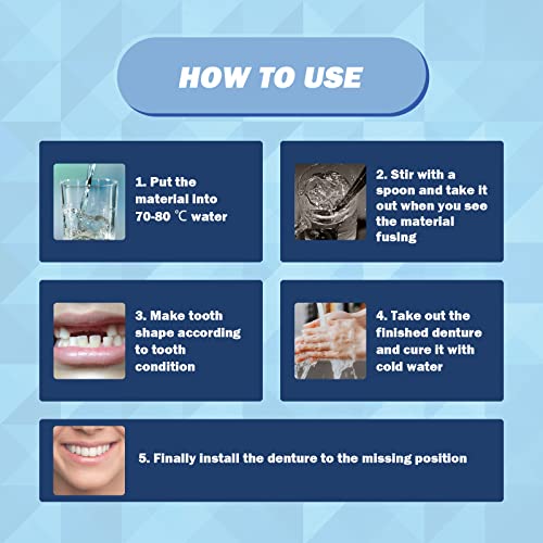 30 ml Tooth Repair Kit, Temporary Teeth Replacement Kit - Moldable Thermal Fitting Beads for Filling Fix Missing and Broken Tooth or Adhesive Denture Fake Teeth