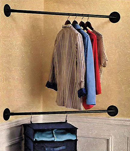 43" Iron Wardrobe Assistant Corner Hanging Bar