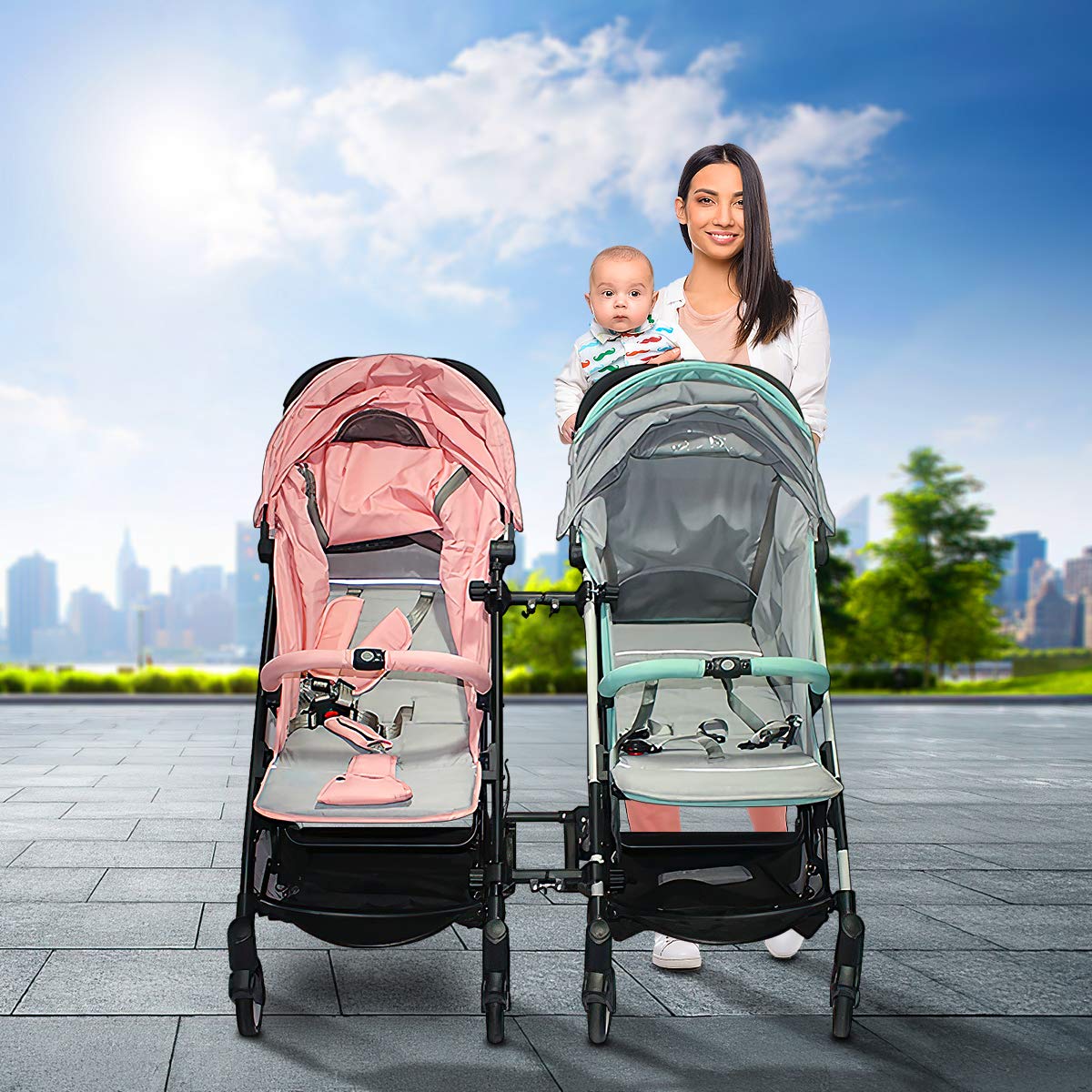 Wallfire Baby Stroller Connectors Universal Baby Cart Pushchair Connectors