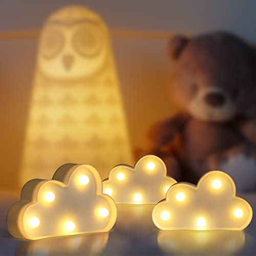 3 Pcs LED Cloud Night Light Can Be Hung On The Wall Kids Room Room Light, Suitable for Birthday Party Holiday Decoration Baby Room Nursery Decoration (Cloud)