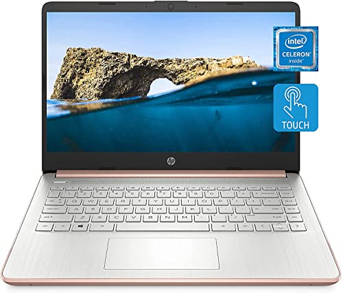 HP 14-inch TouchScreen HD Laptop, Intel Celeron N4020, 4GB DDR4, 64GB eMMC, Webcam, HDMI, Windows 10 S (Google Classroom or Zoom) (Rose Pink) (Renewed)