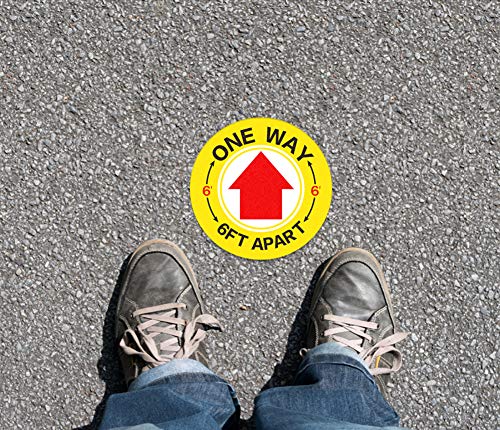FaCraft Directional Allow Stickers,10pcs,8.25" One Way Floor Decal signs for Bussiness,Store,School,Pharmacy and Public Places.