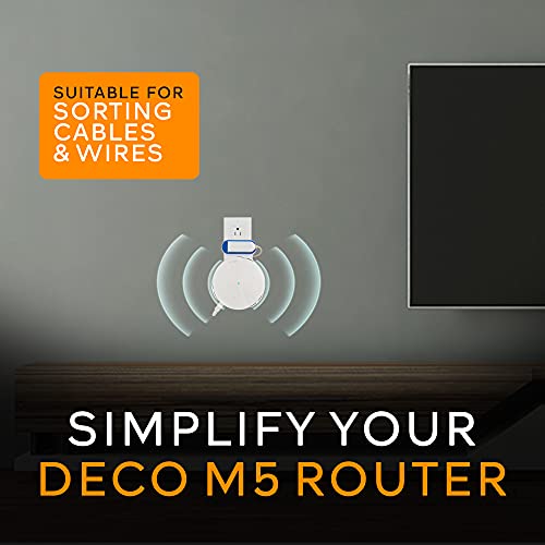 Bangcheer - Cable and Power Line Storage Boxes for WiFi Router, Easy-to-Install Deco Wall Mount Holder for Tp Link Deco M5, Blue