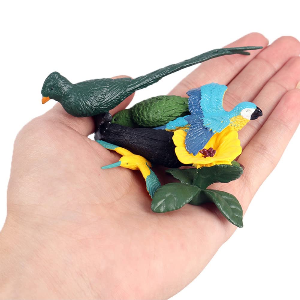 17 Pcs Realistic Mini Bird Animal Figures Toy Cake Toppers, Miniature Bird Model Figurines Birthday Party Bridal Wedding Cake Decoration Educational Backyard Birds Toy
