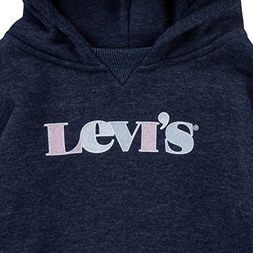 Levi's Baby Girls' Hoodie and Denim 2-Piece Outfit Set, Peacoat/Day Off, 12M