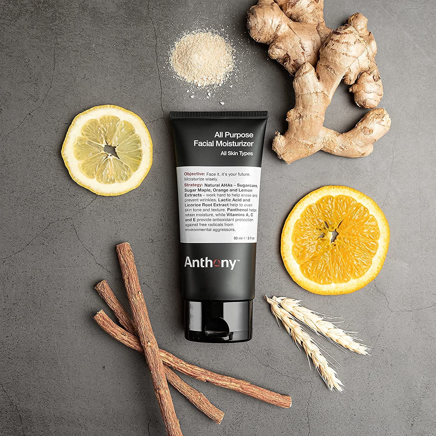 Anthony Face It & Go Kit, Set Includes Glycolic Facial Cleanser 3.4 Fl Oz. All Purpose Facial Moisturizer 3 Fl Oz. Facial Scrub 3.4 Fl Oz.