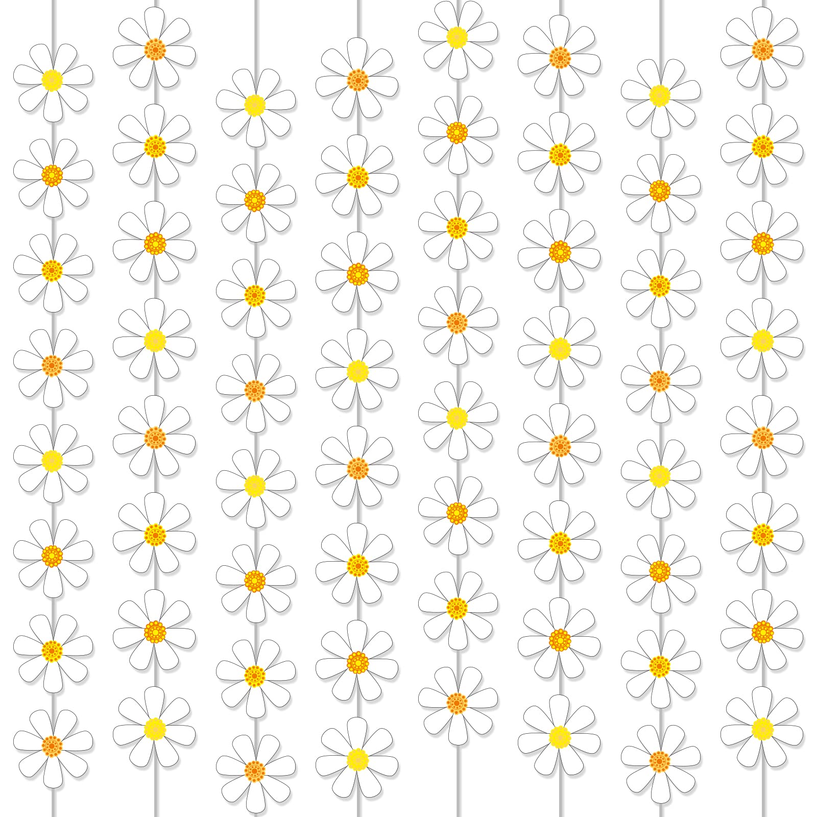 12 Packs Daisy Groovy Boho Party Banners Daisy Garland Kit Daisy Hanging Swirl Hippie Party Decorations White Daisy Paper Cutouts for One Birthday Baby Shower Party Home Classroom Favor Supplies Decor