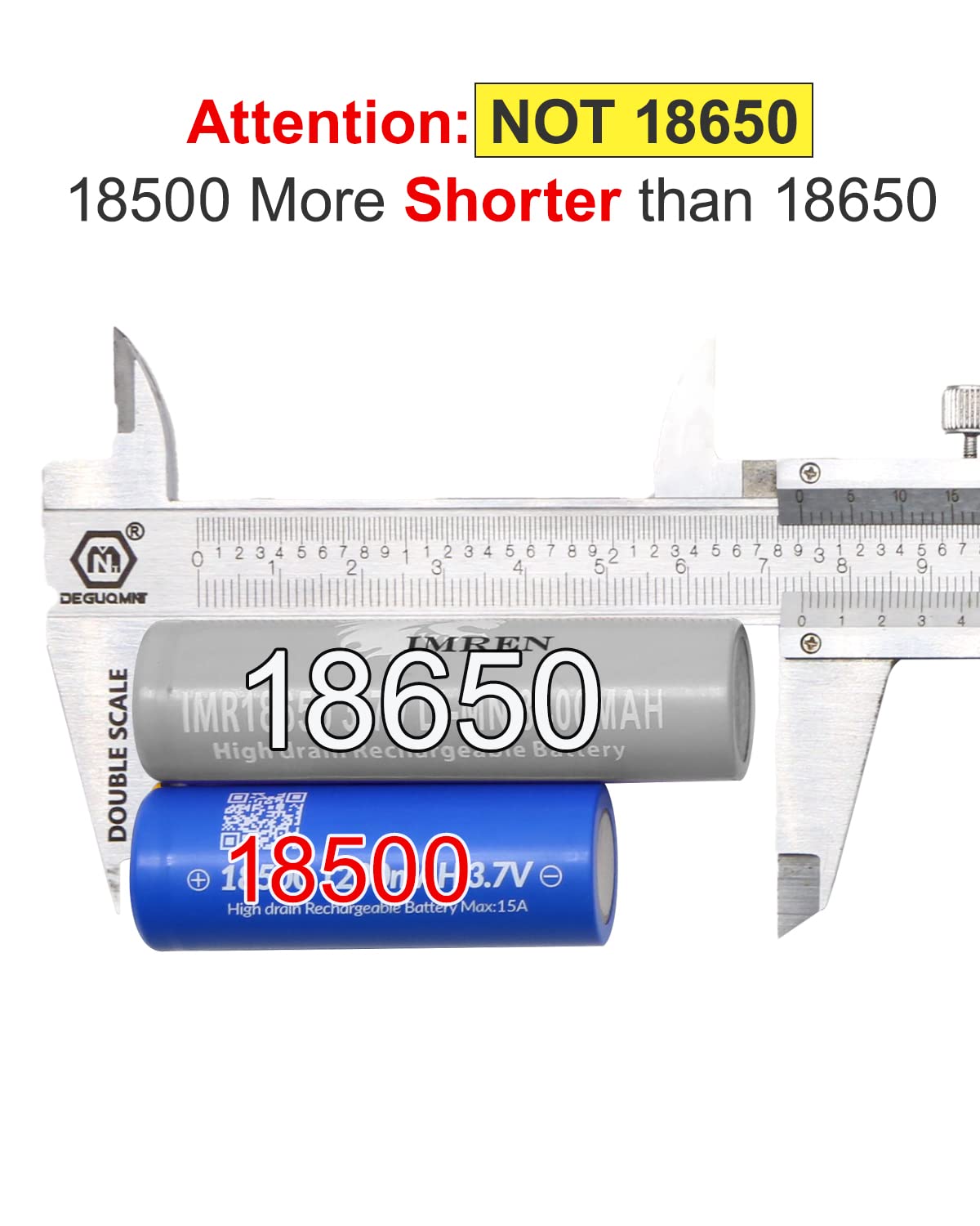 Imren 18500 Rechargeable Batteries, 4PCS IMR 18500 3.7V 1200mAh Rechargeable Battery for Flashlight, Solar Garden Light with Button Top