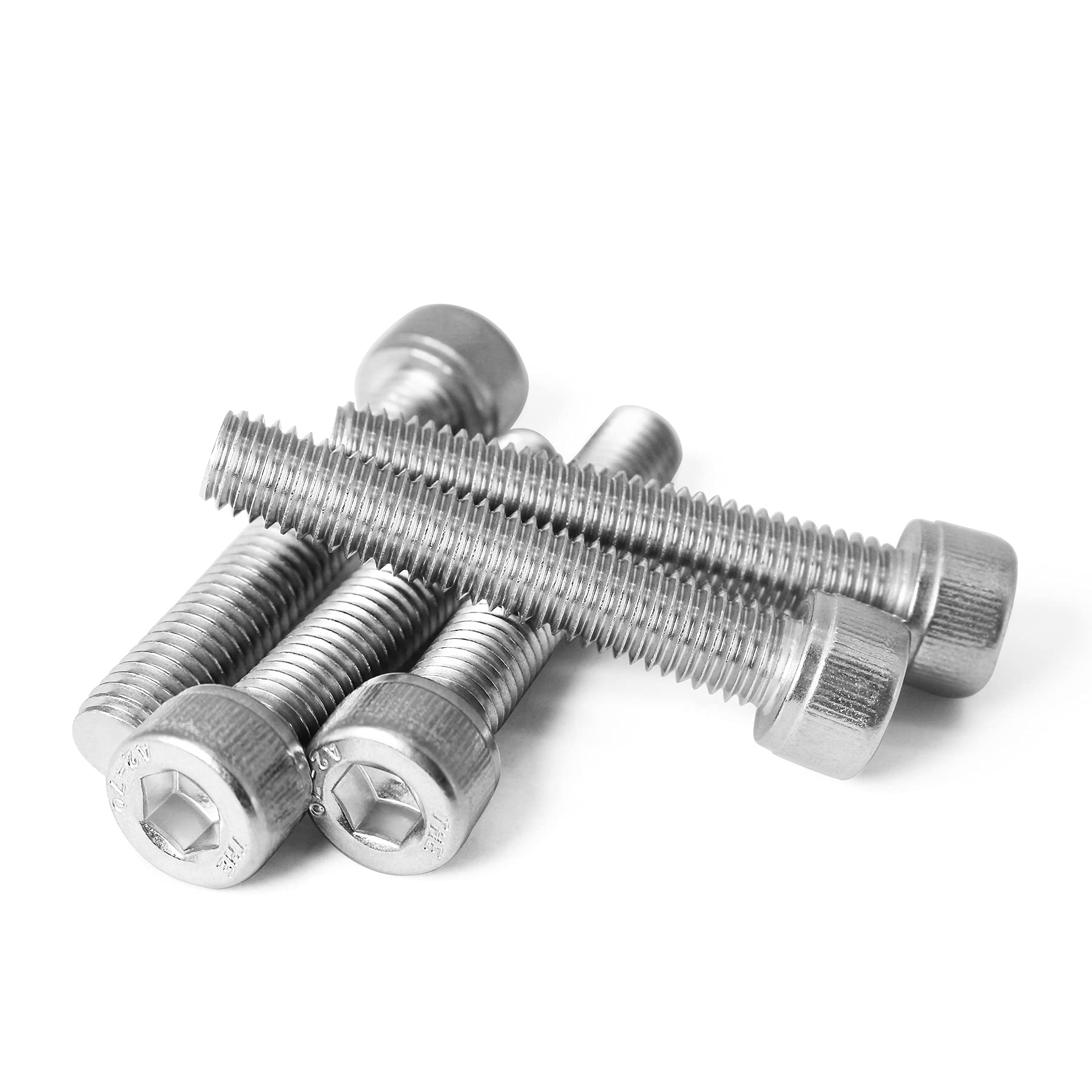 Cicidorai M6-1.0 x 45mm Socket Head Cap Screws Bolts, 304 Stainless Steel (A2-70), Allen Socket Drive, Bright Finish, Full Machine Threads, Quantity 25