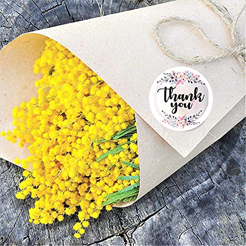 Sticker roll, Business Sticker, Bubble Envelope and Gift Bag Packaging Label, 3 Different Flower Patterns. 500 Sheets per roll, 1.5 inches in diamete。 (Black)
