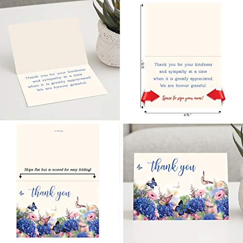 Assortment Variety Funeral Thank You Cards Sympathy Bereavement With Envelopes - Message Inside (50, Variety)