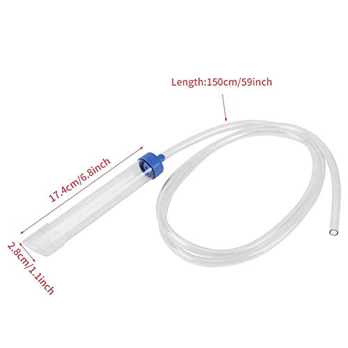 Aquarium Manual Water Changer Gravel Cleaner Water Filter Syphon Tube Fluids Transfer Tool PVC Sand Vacuum Pump Fish Tank Tool with 59in Long Pipe