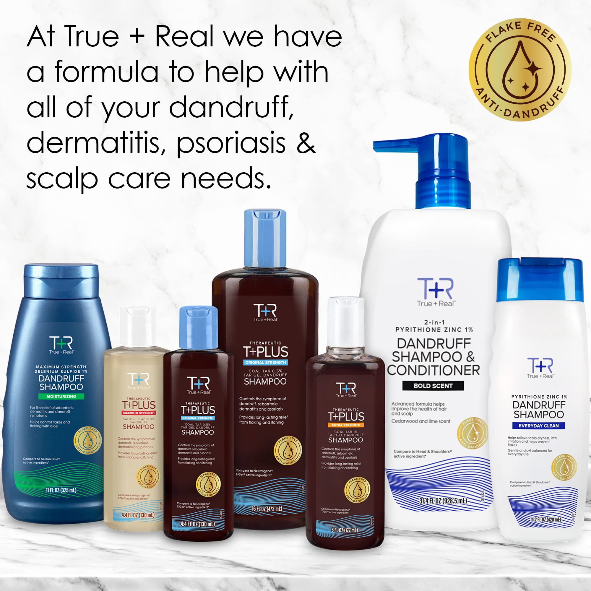 True+Real Coal Tar Therapeutic Tar Gel Anti-Dandruff Shampoo 1% Coal Tar, 6 Ounce
