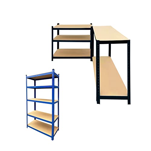 5 Tier Heavy Duty Steel Rack Shelving Garage Storage Organizer Shelves 71" Hx36 Wx16 D (Black)