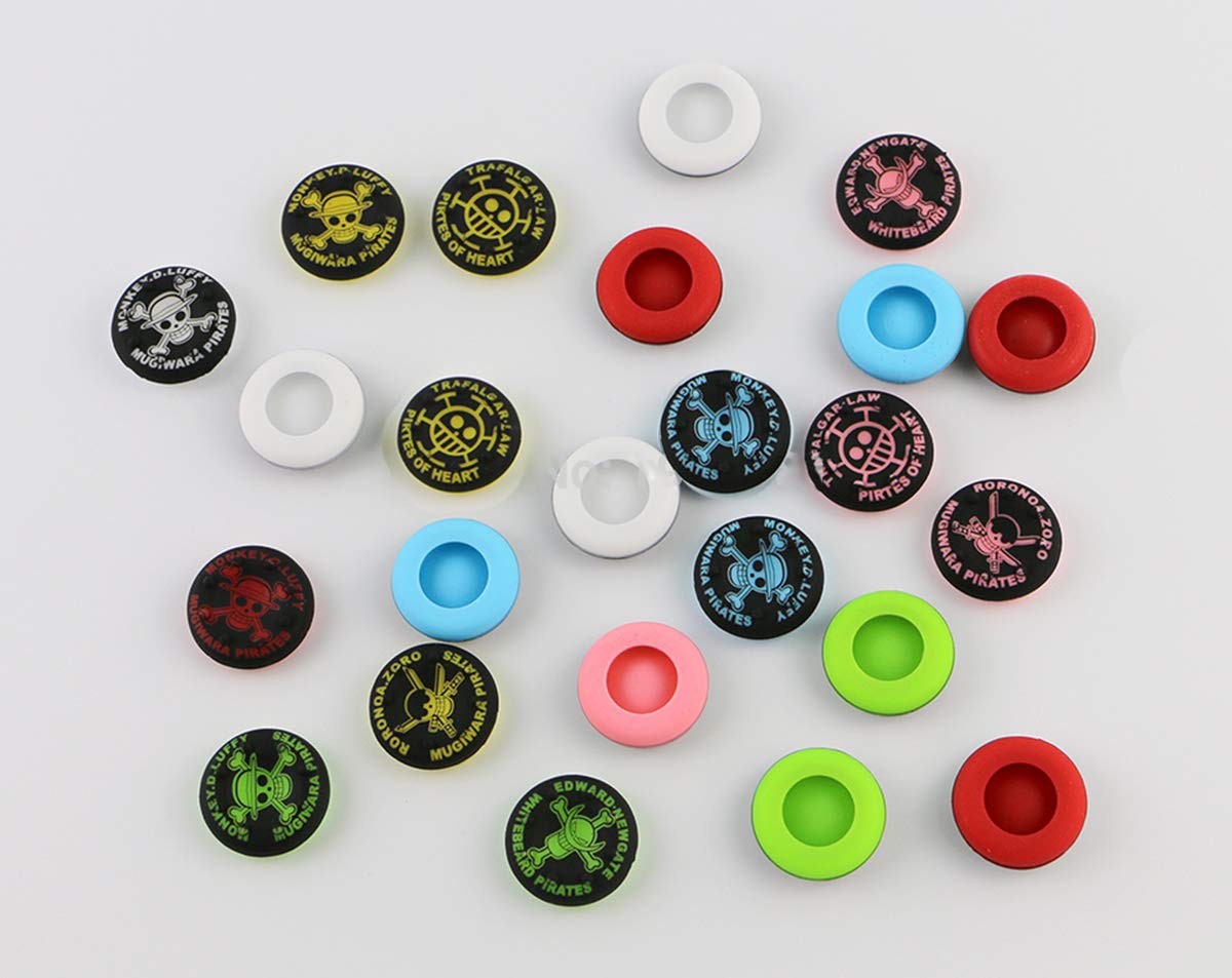 4 in 1 Analog Stick Joystick Rubber Silicone Cap Thumbstick Thumb Grip Cover Case Skin Joystick Grips for PS4 PS3 Xbox One Xbox 360 Controller (2# Green)