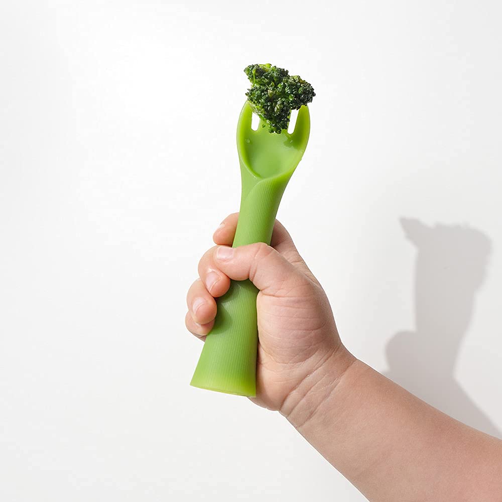 Olababy Training Fork, Training Spoon and Suction Plate(Kiwi) Bundle