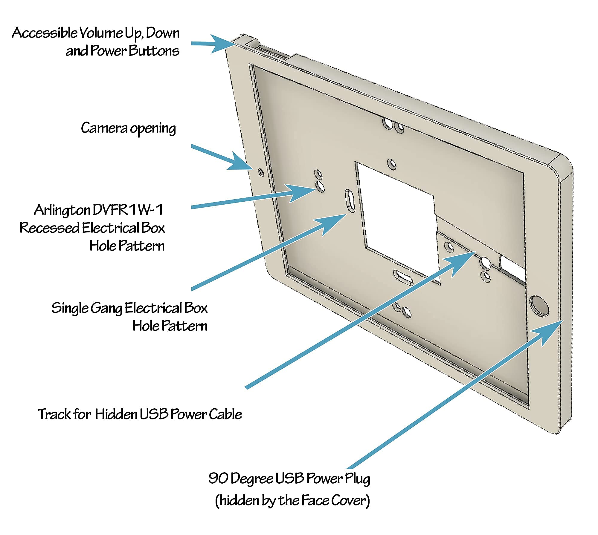Smart Home Mount Wall Mount Kit for Apple iPad 10.2 inch Tablet (7th / 8th Gen) - White