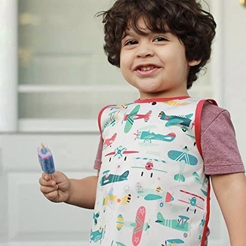 BapronBaby Retro Airplanes Bapron - No Neck Tie Safer Bib for Baby & Toddler - Soft Waterproof Stain Resistant - Machine Washable - Sz Preschool 3-5yrs