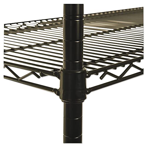 Alera NSF Certified 4-Shelf Wire Shelving Kit with Casters, 48w x 18d x 72h, Black